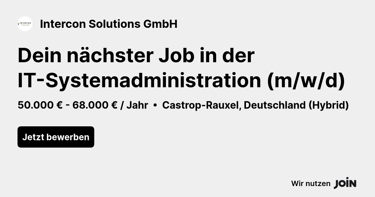 Intercon Solutions (Castrop-Rauxel): Dein nächster Job in der IT ...