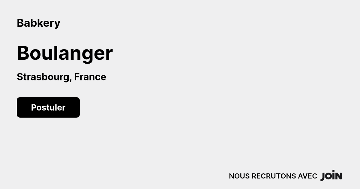 Babkery (Strasbourg): Boulanger