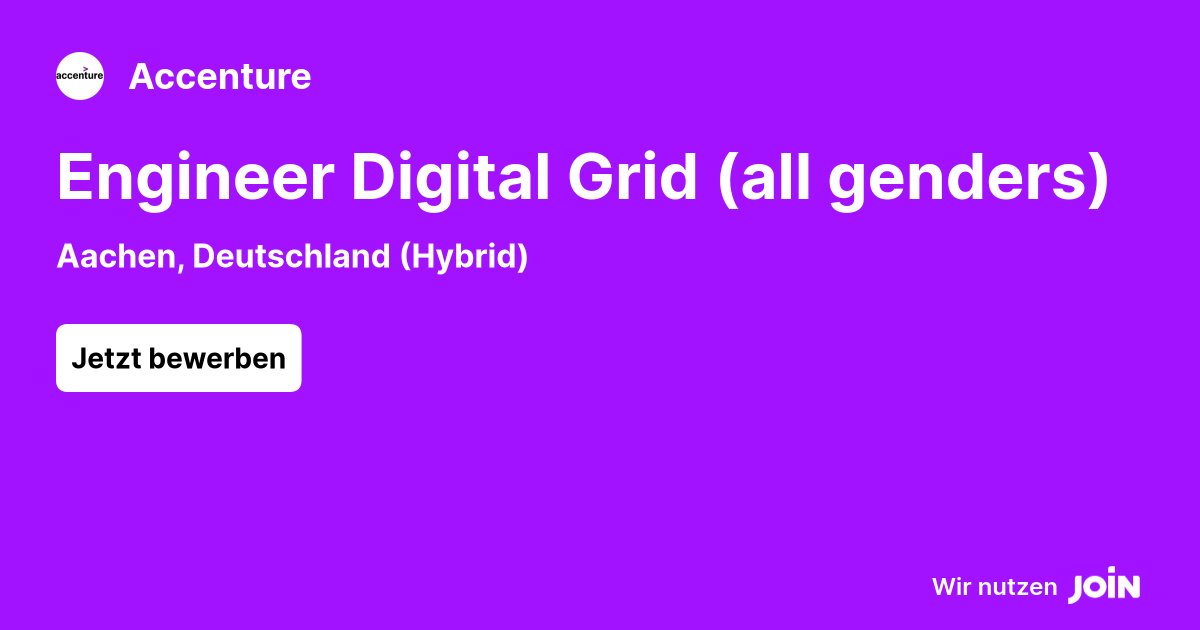 Accenture (Aachen): Engineer Digital Grid (all genders)