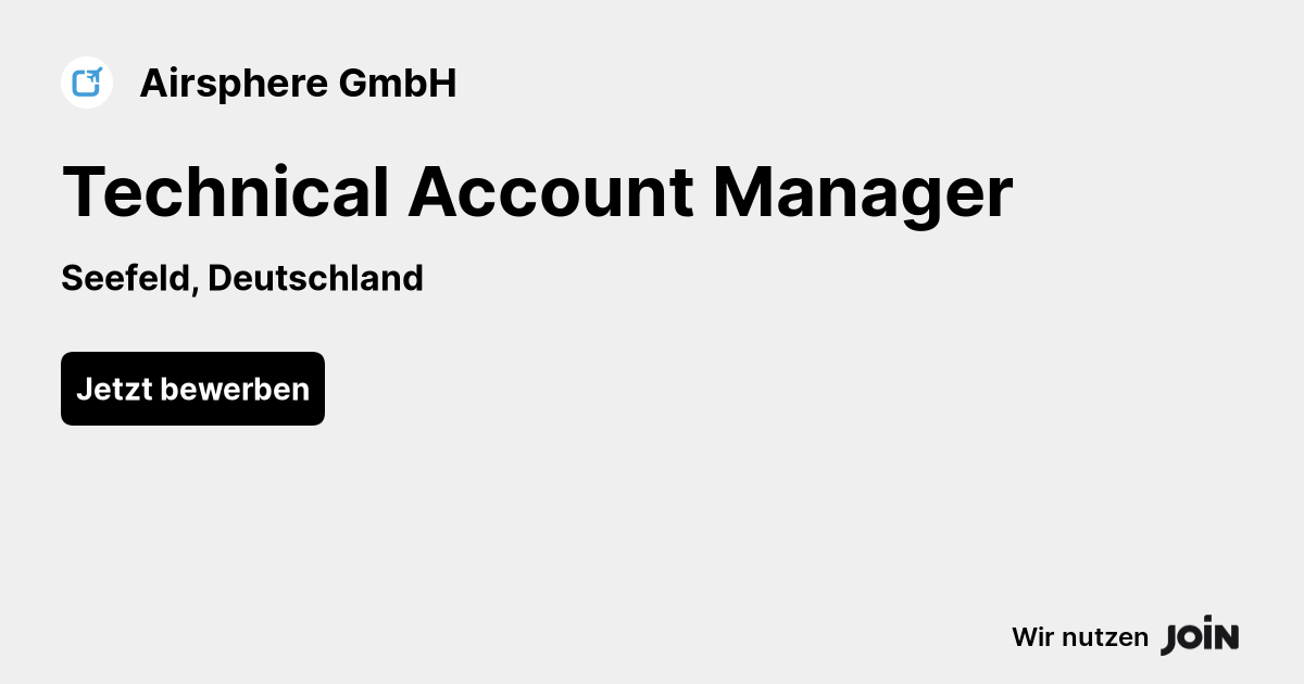 Airsphere (Seefeld): Technical Account Manager