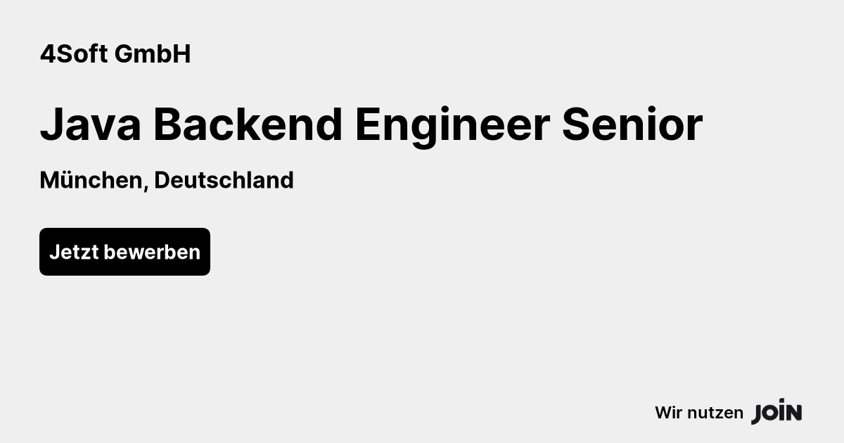 4Soft (Remote): Java Backend Engineer Senior