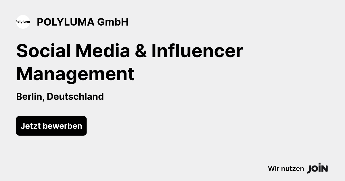 POLYLUMA (Berlin): Social Media & Influencer Management