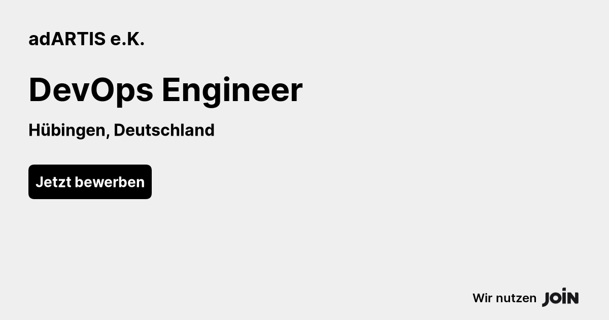 adARTIS e.K. (Hübingen): DevOps Engineer