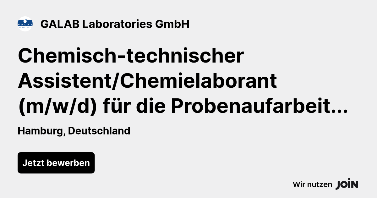 GALAB Laboratories (Hamburg): Chemisch-technischer Assistent ...