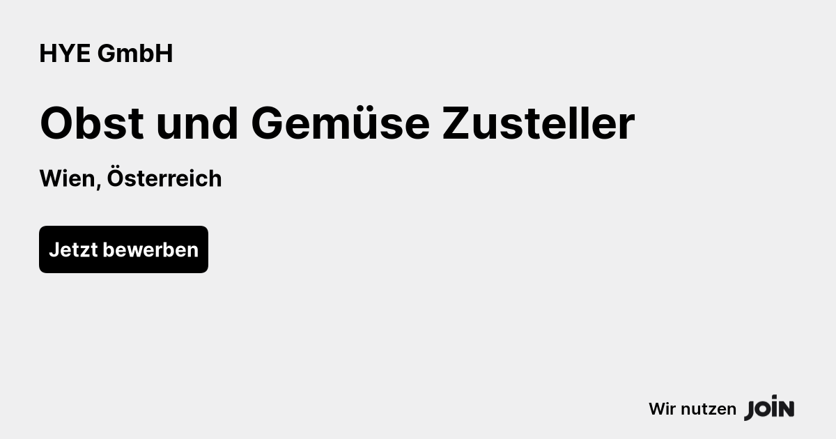 HYE (Wien): Obst und Gemüse Zusteller