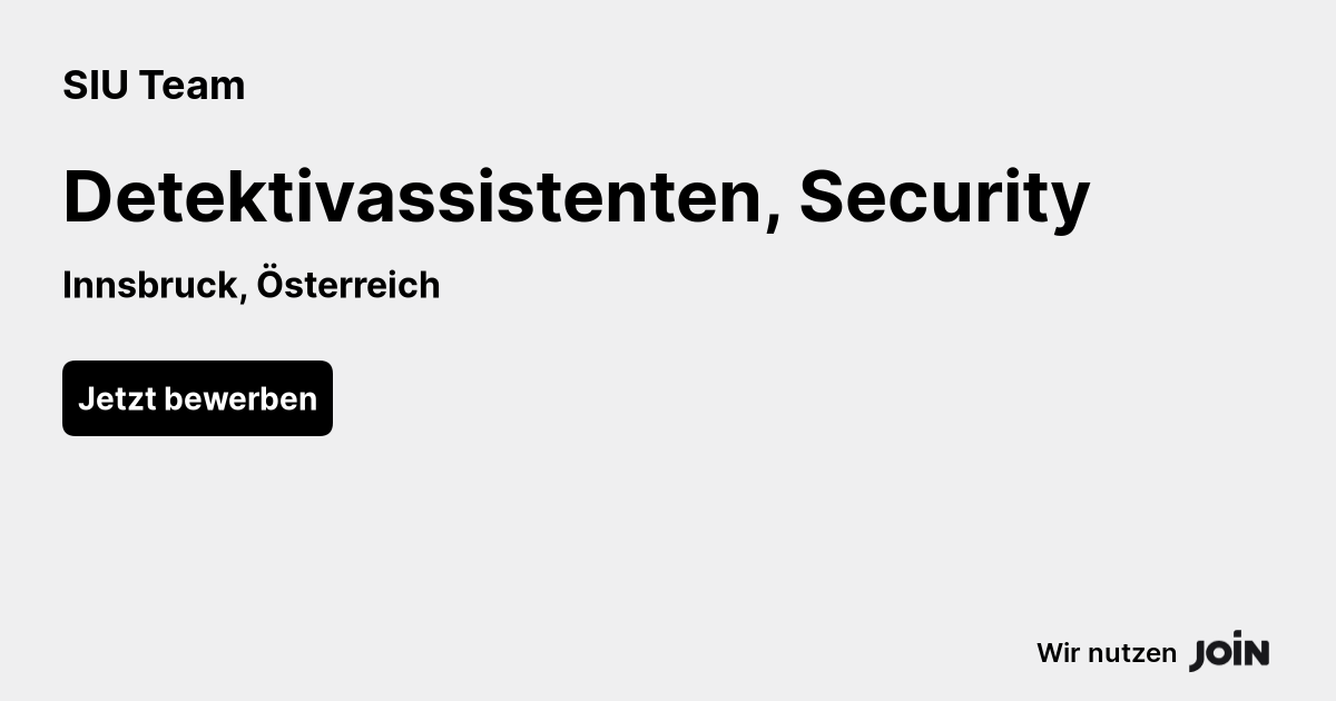 SIU Team (Innsbruck): Detektivassistenten, Security