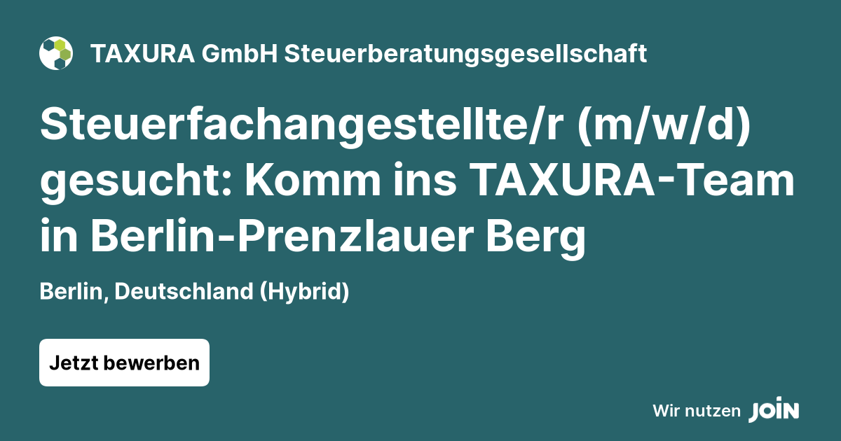 TAXURA GmbH Steuerberatungsgesellschaft (Berlin): Steuerfachangestellte ...