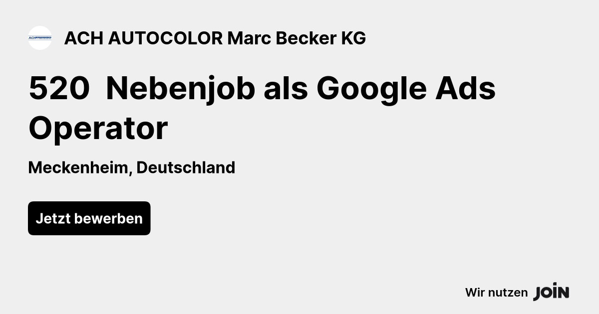 ACH AUTOCOLOR Marc Becker KG (Meckenheim): 520 € Nebenjob als Google ...