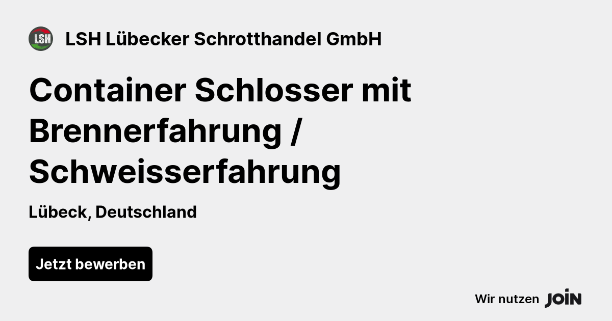 LSH Lübecker Schrotthandel (Lübeck): Container Schlosser mit ...