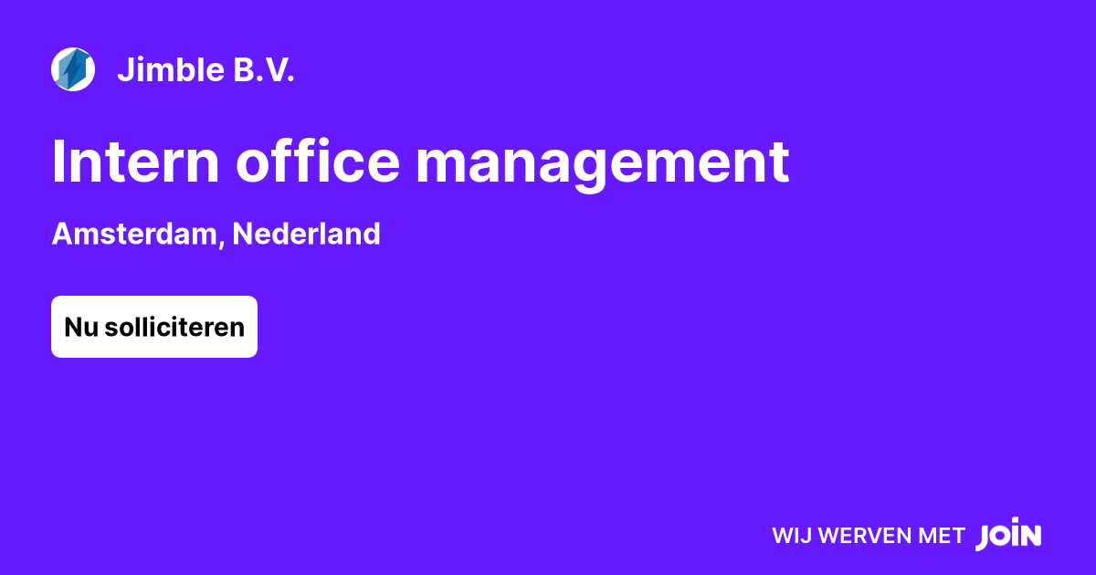Jimble B.V. (Amsterdam): Intern office management