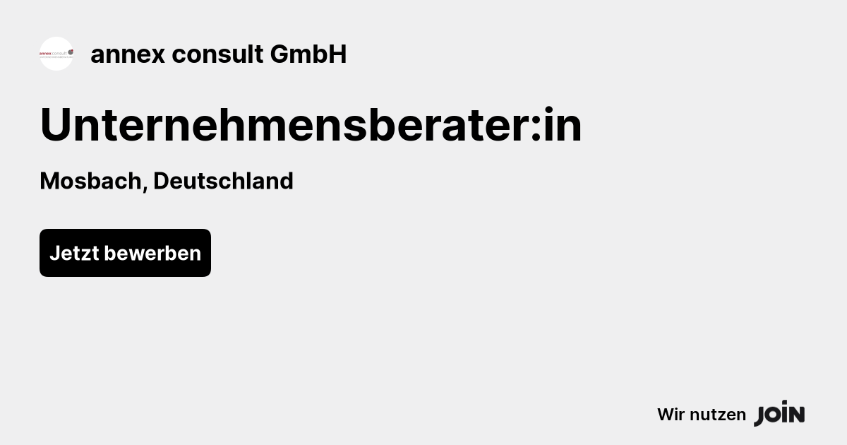 annex consult (Mosbach): Unternehmensberater:in