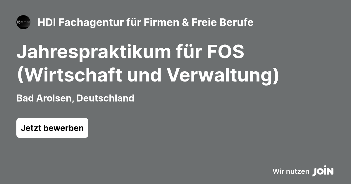 Jahrespraktikum Fos Wirtschaft Und Verwaltung