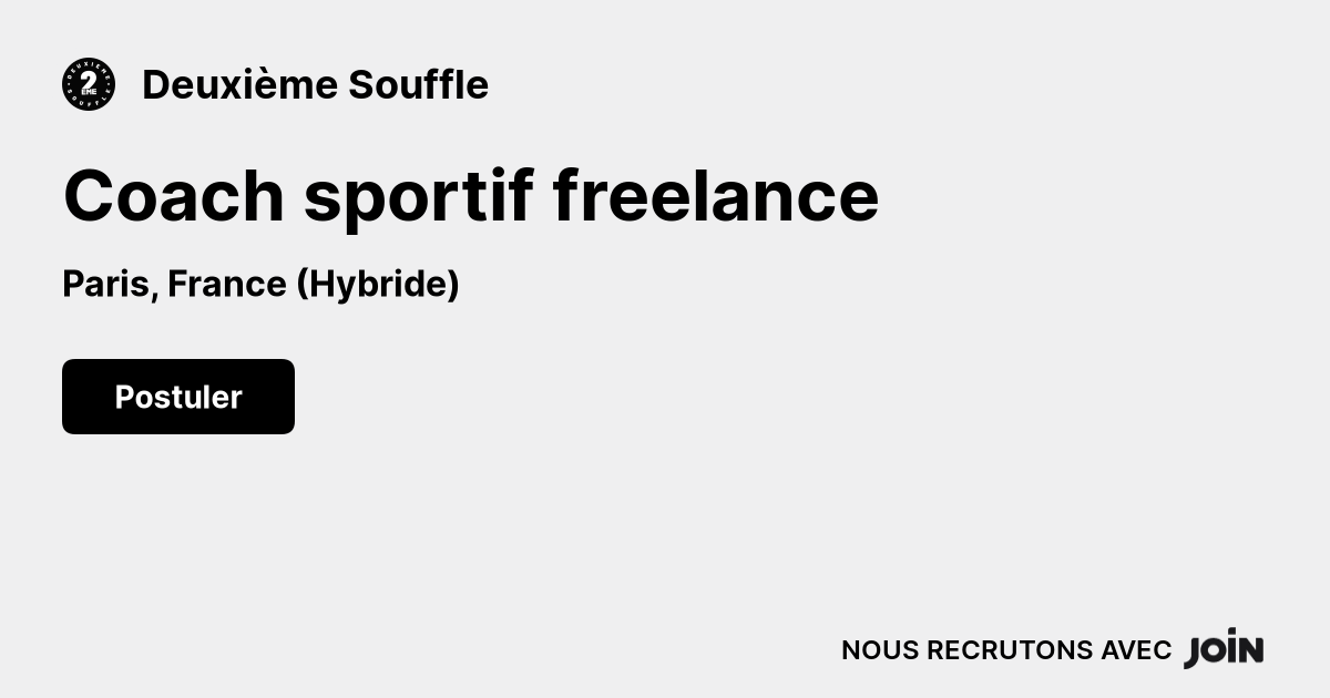 Deuxième Souffle (Paris): Coach sportif freelance