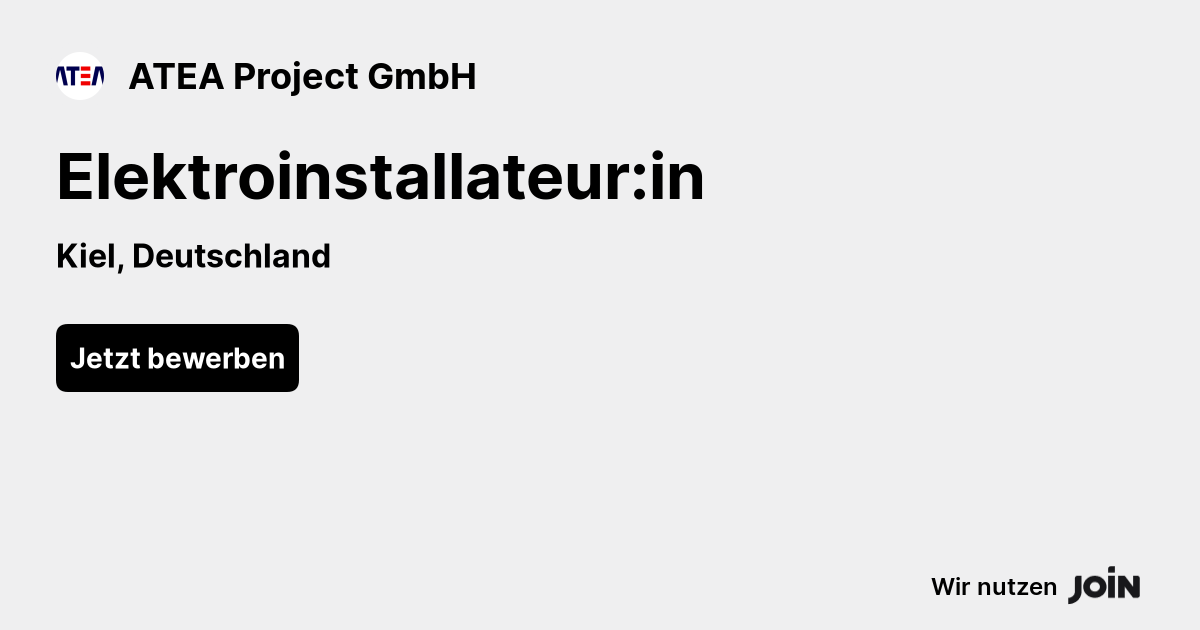 ATEA Project (Kiel): Elektroinstallateur:in