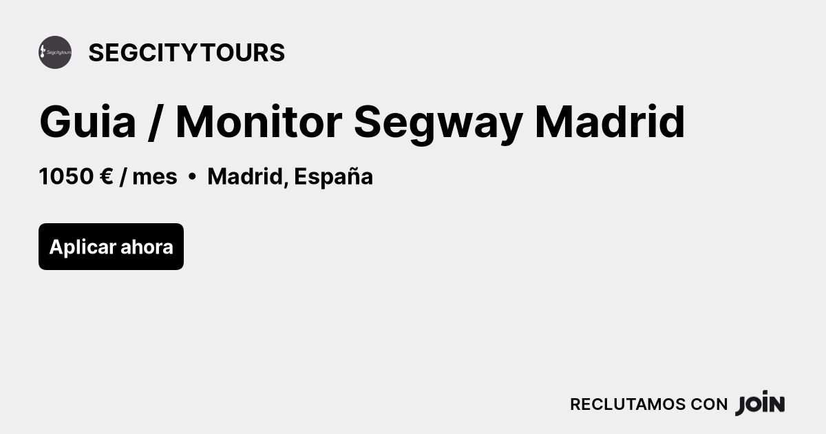 SEGCITYTOURS (Madrid): Guia / Monitor Segway Madrid
