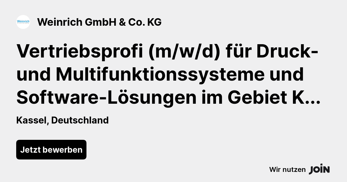 Weinrich GmbH & Co. KG (Kassel): Vertriebsprofi (m/w/d) für Druck- und ...